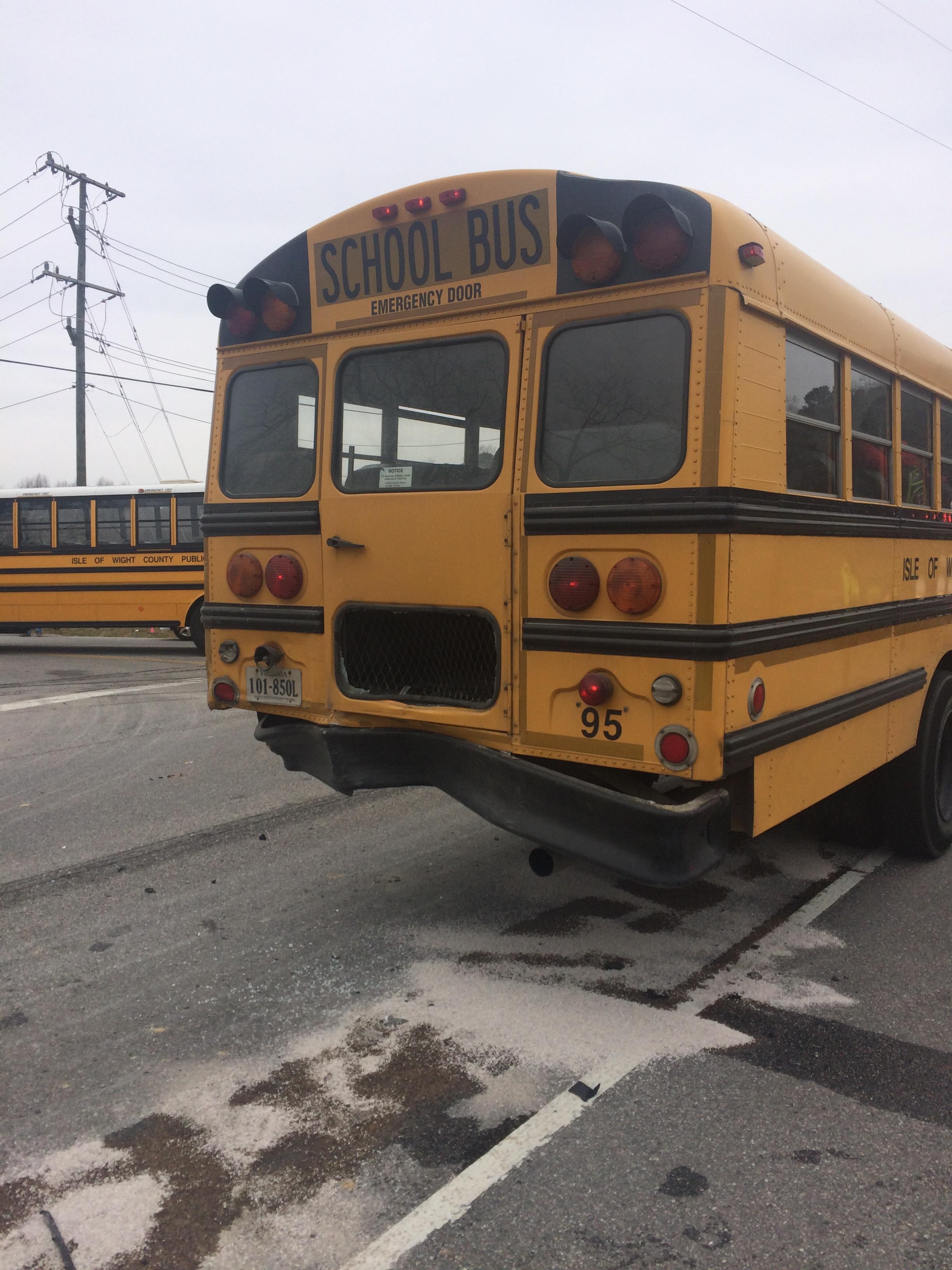 Truck rear-ends Isle of Wight Co. school bus | 13newsnow.com