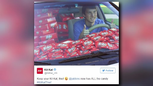 Hershey Co. fills college students' car with Kit Kat bars following ...