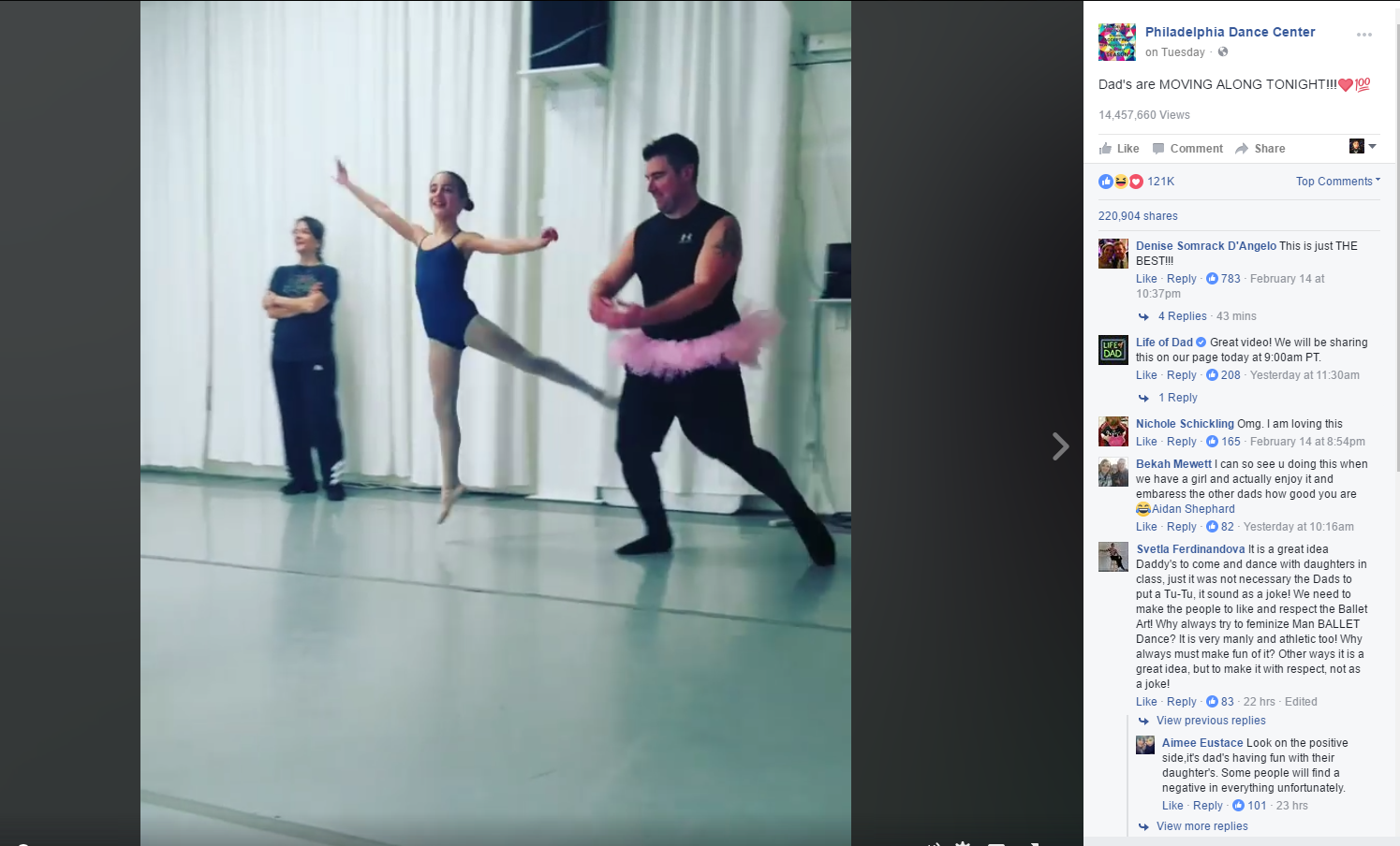 Dads dance with kids for Valentine's Day ballet class in Philadelphia ...