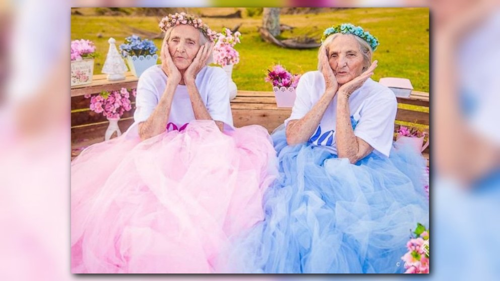 Twin sisters celebrate their 100th birthday with whimsical photo shoot ...
