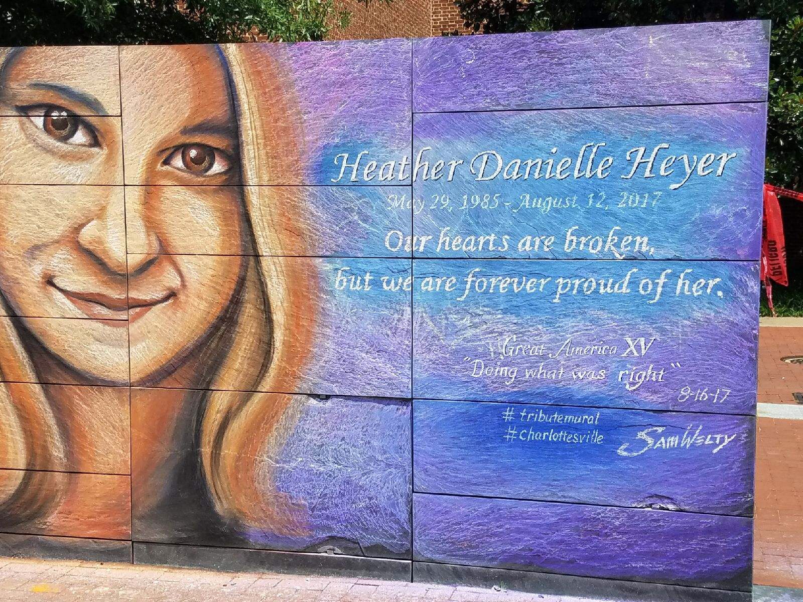 Artist from Chesapeake creates mural honoring Heather Heyer | 11alive.com
