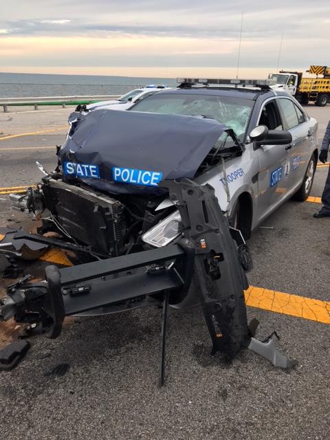 State trooper injured after crash on Chesapeake Bay Bridge-Tunnel ...